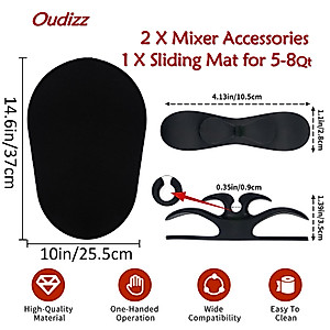 Mixer Sliding Mats for Kitchen aid Stand Mixer With 2 Black Mixer Accessories,Kitchen Appliance Slide Mats Pads Compatible with Kitchen aid 5-8QT Bowl-Lift Stand Professional Mixer