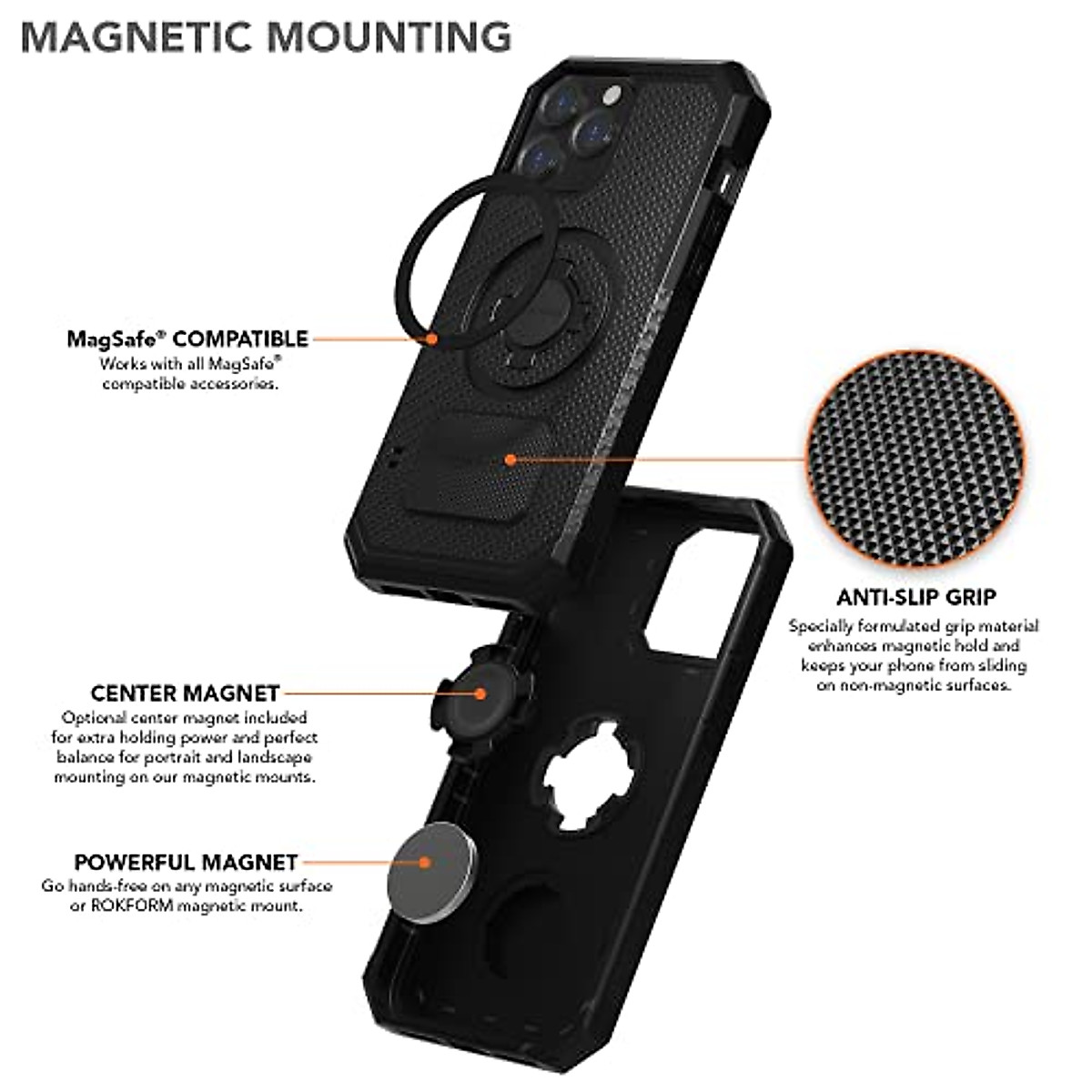 Rokform - iPhone 13 Pro Max Rugged Case + Twist Lock Sport Ring Stand & Grip (RokLock Series)