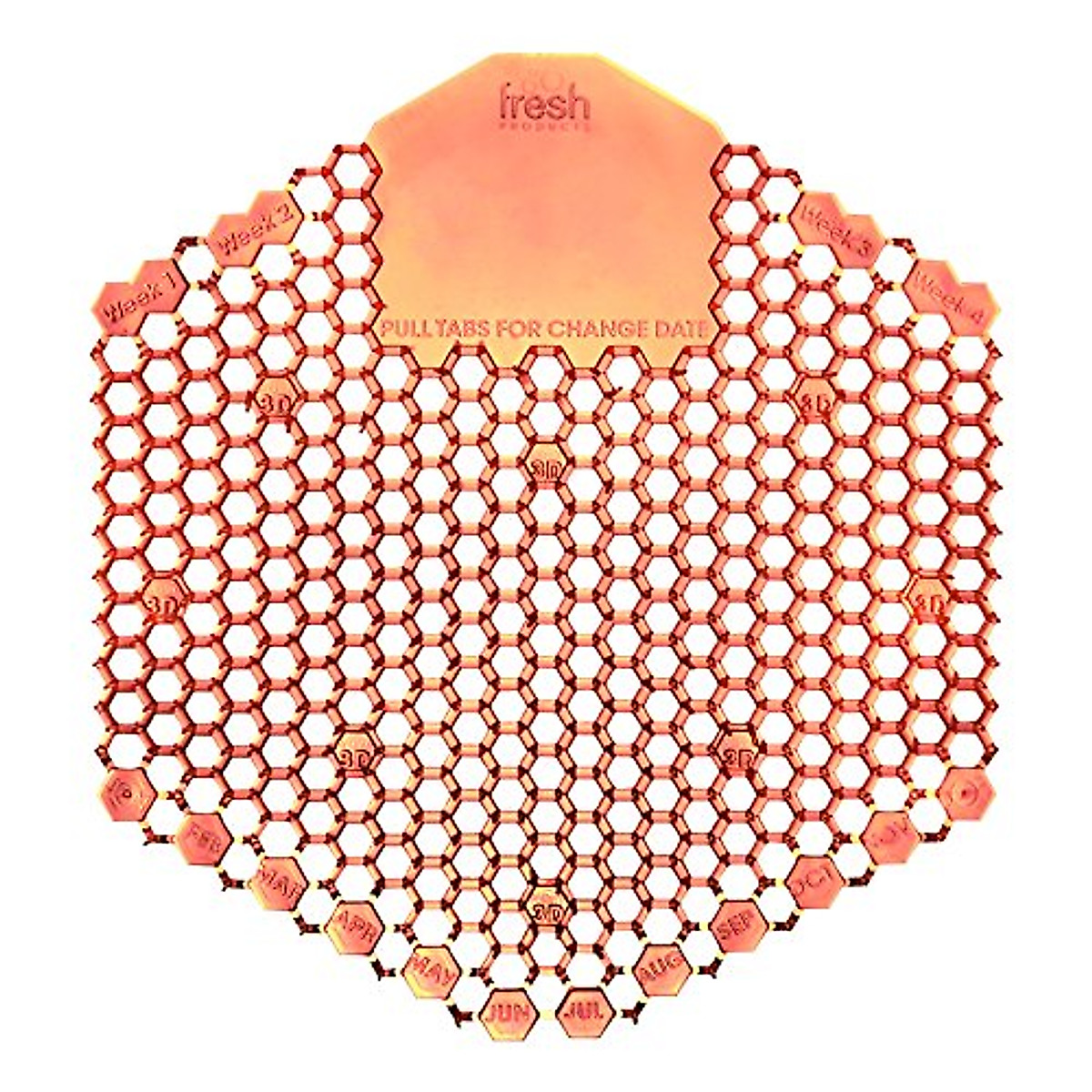 Fresh Products 3WDS60MAN Wave 3D Urinal Deodorizer Screen, Orange, Mango Fragrance, Box of 10 Screens