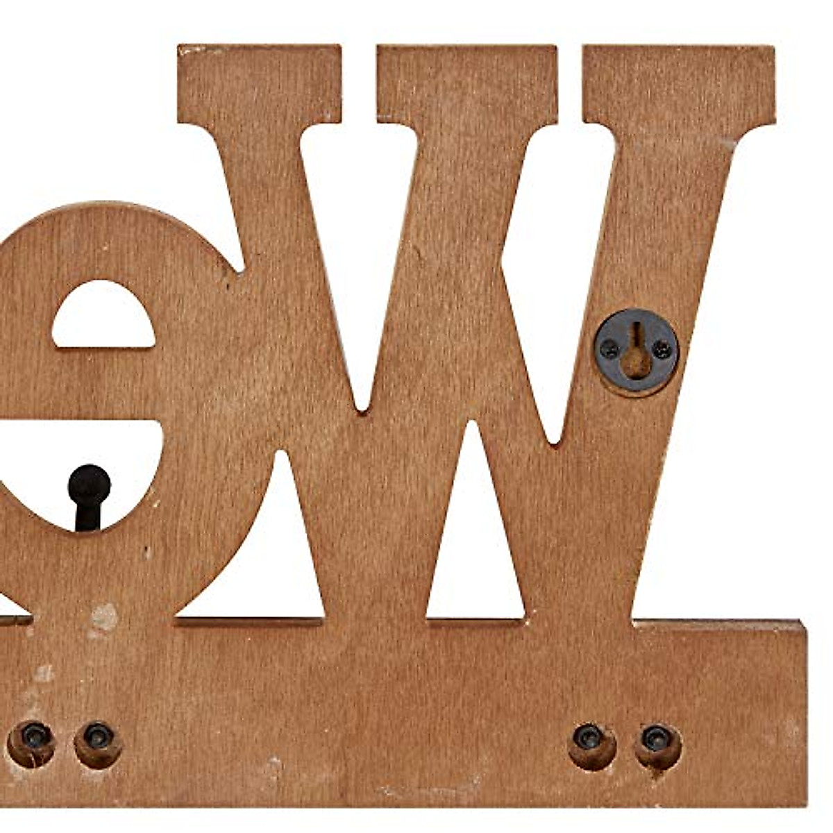 Deco 79 Wood 5 Hangers Wall Hook, 31" x 3" x 10", White