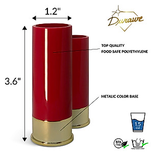 12 Gauge Bullet Shot Glass Gift Set, Bullet Glass with Pourer, Shotgun Shell Shot Glasses Set, Plastic Bullet Shot Glasses, Shot Gun Shell Shape Best Gifts For Men, Gift Set, Xmas Present