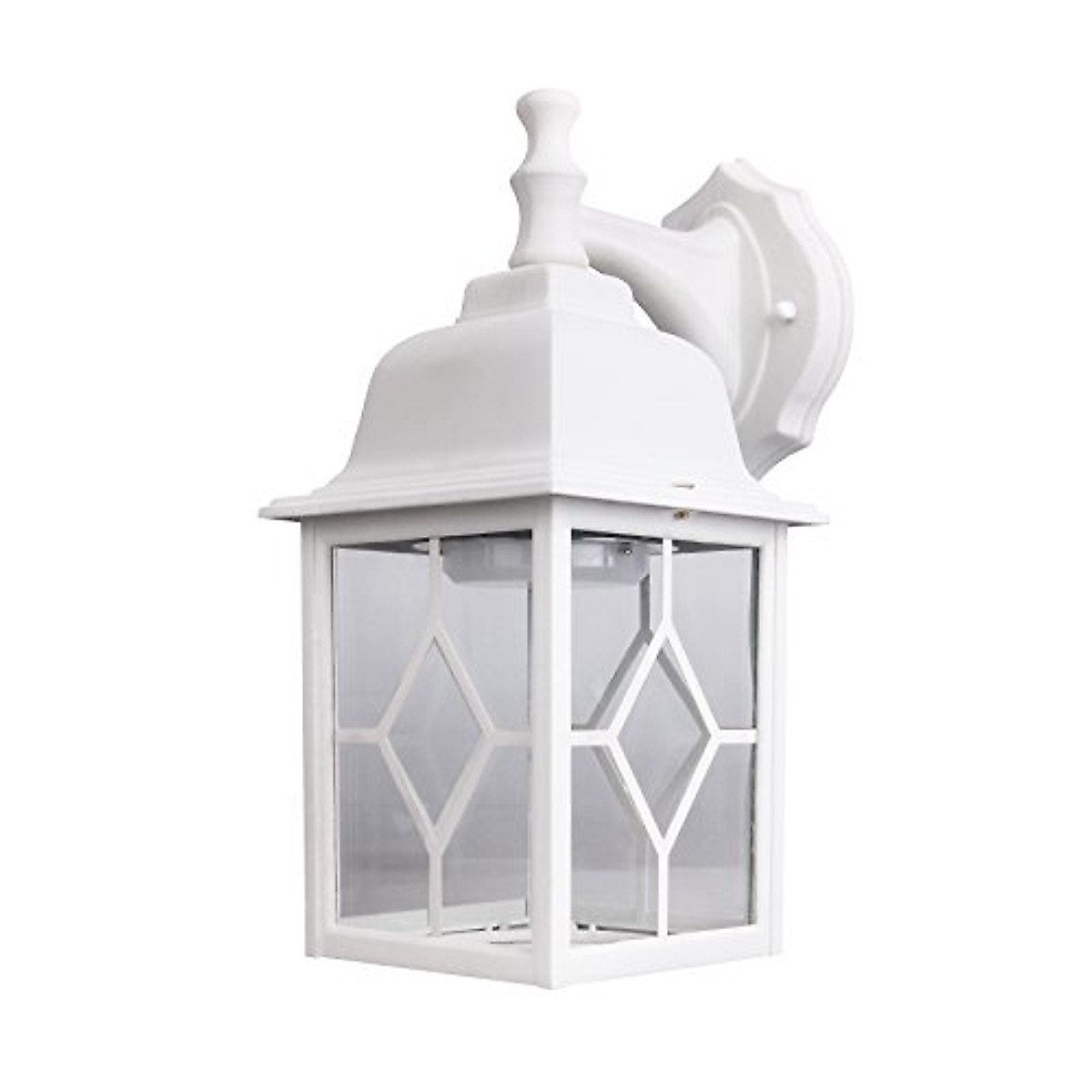 LIT-PaTH Outdoor LED Wall Lantern, Wall Sconce as Porch Light, 11W, 1000 Lumen, 5000K Daylight White, Aluminum Housing Plus Glass, Matte White Finish, ETL Qualified