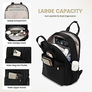 LOVEVOOK Laptop Backpack Purse for Women, 17 Inch Travel Laptop Bag with USB Port, Durable Work Computer Backpack, Water Proof College Casual Daypack - Black