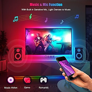 PANGTON VILLA LED Lights fot TV 65-75 Inch, 16.4FT ICRGB TV LED Backlight Kit Work with APP & Remote Control, Music Sync TV LED Lights, TV Lights Behind, USB Powered