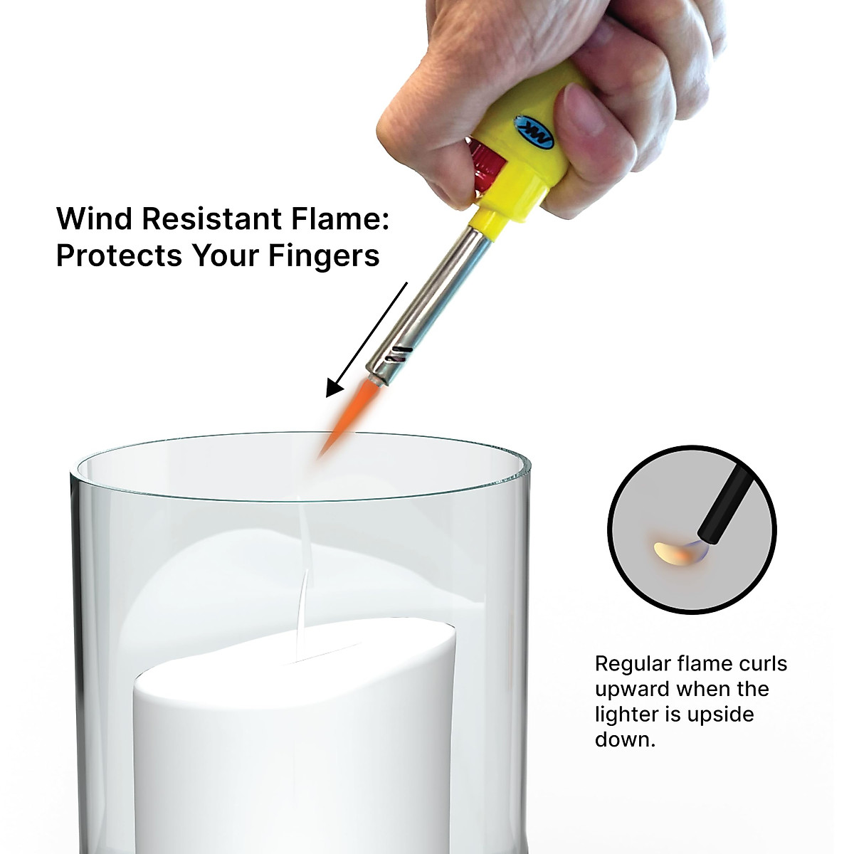 MK Lighters - Multipurpose Butane Refillable, Windproof Flame, Ideal for Candle, BBQ, Camping, Outdoor (3BL), 10PCS