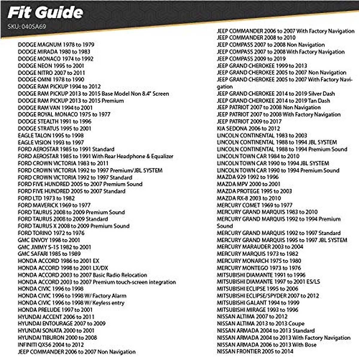 Scosche Compatible with Select Import and Domestic Vehicles Universal 6" x 9" to 5.25" - 6.5" Speaker Adapters (1 Pair) SA69