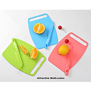 jawbush Lettuce Knife for Kids, 8.7" Plastic Kids Safe Knives Set, Serrated Paring Knife for Cutting Fruits, Bread, Brownies, Veggies and More, Nylon Knives for Nonstick Pans, 3 Pcs