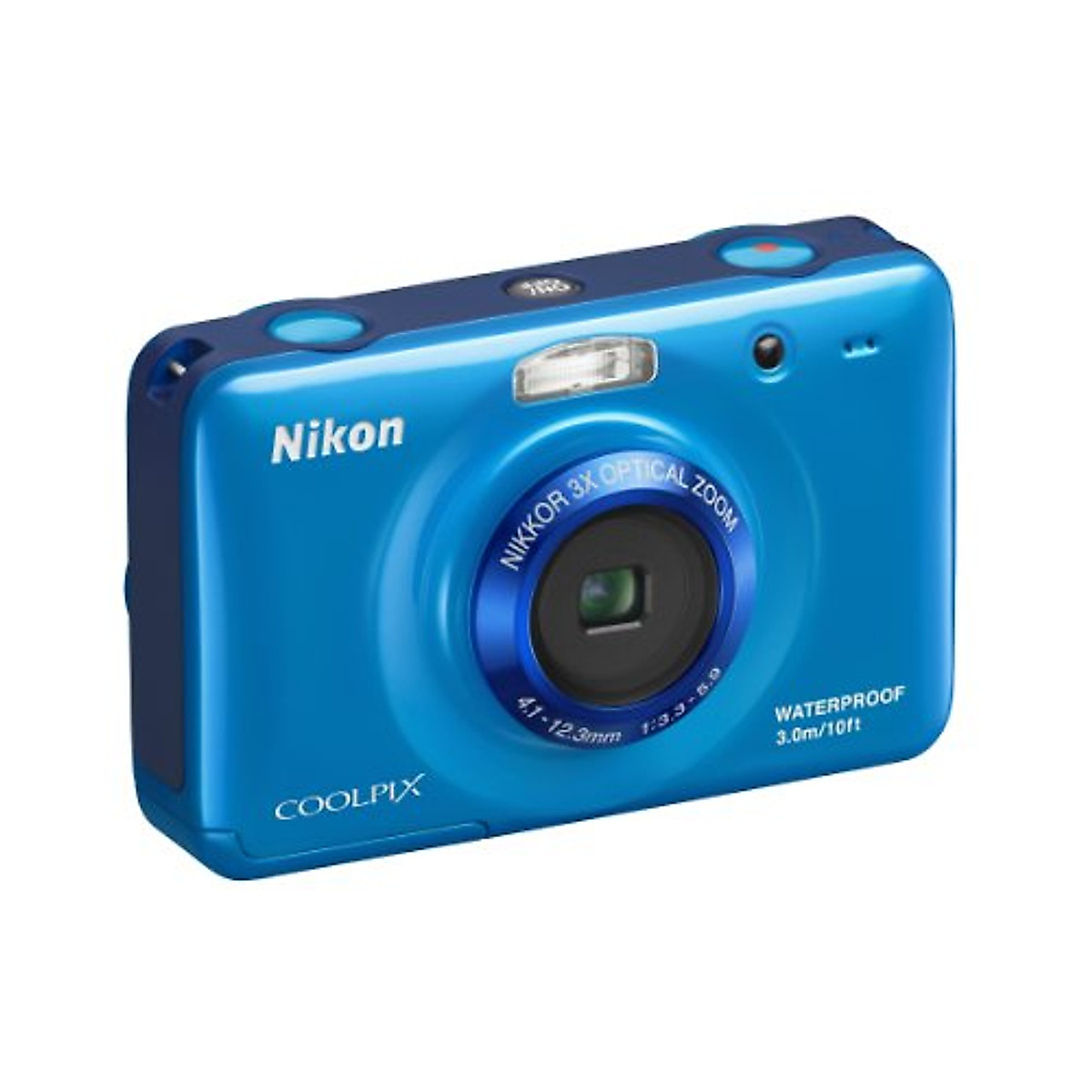Nikon COOLPIX S30 10.1 MP Digital Camera with 3x Zoom Nikkor Glass Lens and 2.7-inch LCD (Blue)