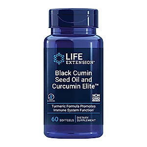 Life Extension Black Cumin Seed Oil & Curcumin Elite Turmeric Extract - Supplement - Formula for Healthy Immune System & Whole-Body Health- Gluten Free, Non-GMO - 60 Softgels