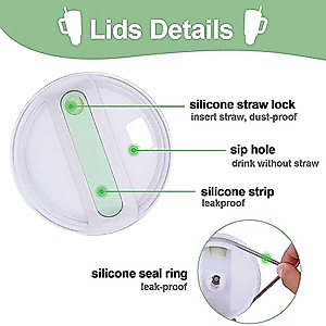 AIERSA 2Pcs Lid Replacement 40oz for Stanley Quencher Cup 40 oz Tumbler with Handle, Cup Lid for Stanley Cup Accessories