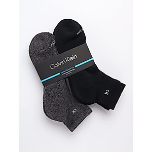 Calvin Klein Men's Socks - Cushioned Above Ankle Athletic Mini-Crew Socks (6 Pack), Size 7-12, GreyBlack