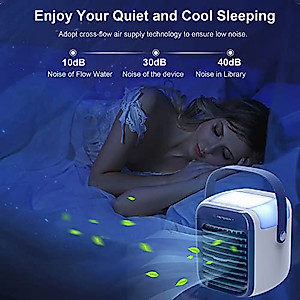 Nertpow Portable Air Conditioner, Portable Cooler, Quick & Easy Way to Cool Personal Space, As Seen On TV, Suitable for Bedside, Office and Study Room. Three Wind Level Adjustment ……