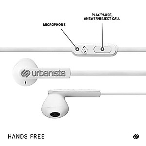 Urbanista San Francisco Earphones Dynamic Ear-Pods, Call-Handling with Microphone, 3.5mm Stereo Input - Fluffy Cloud