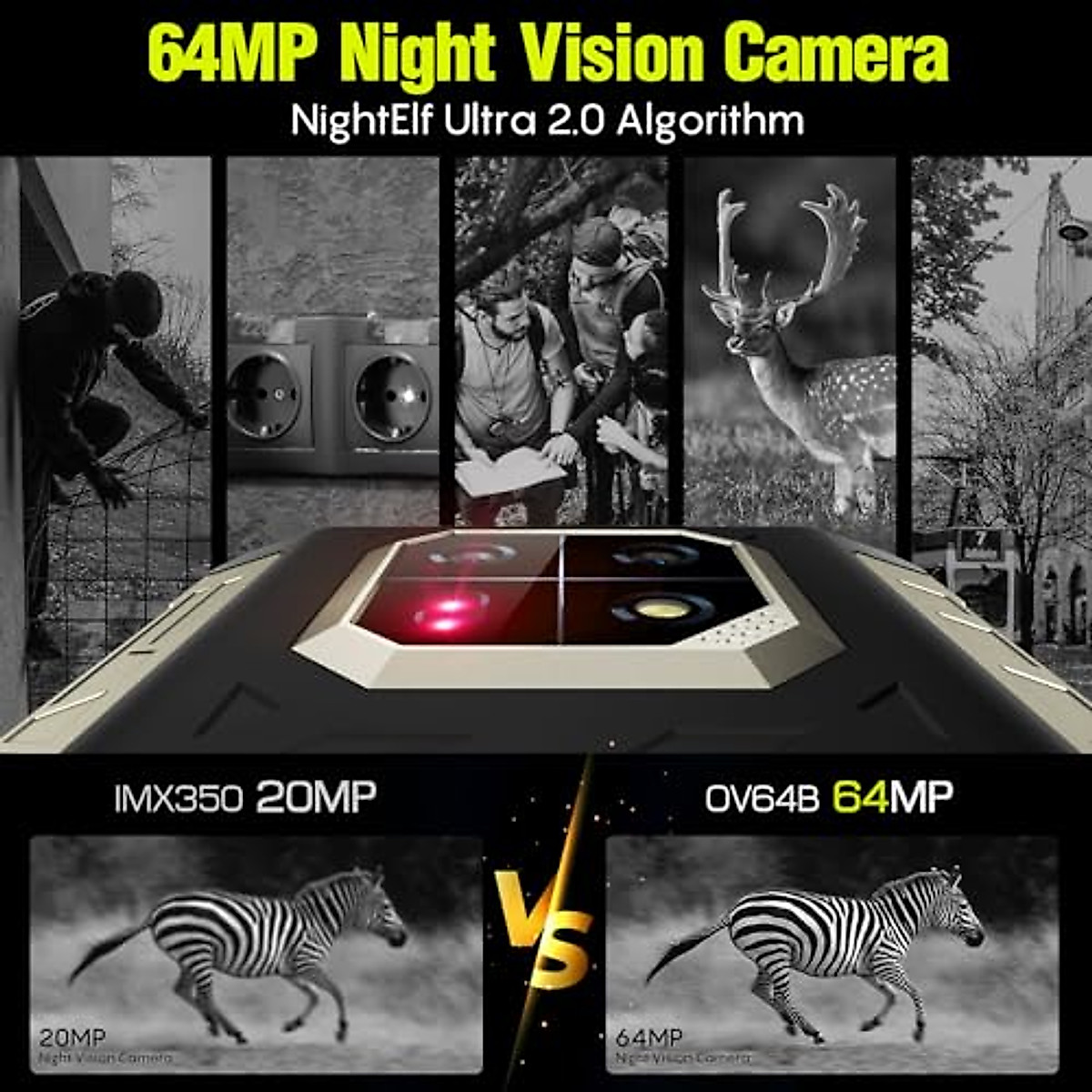 Ulefone Armor 22 (16+128GB) Rugged Smartphone, 64MP Night Vision Camera + 64MP Wide-Angle Camera, Android 13 Unlocked Cell Phone, 6.58 FHD+, 120Hz, 6600mAh, IR Blaster, NFC 4G Dual Sim- All Black