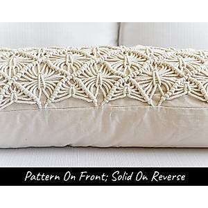 BlissBlush Cream Beige Lumbar Pillow Cover 14x36, Farmhouse Body Lumbar Pillow Cover, Couch Bed Lumbar Throw Pillow Cover, Decorative Pillow for Bed(1 Piece, Cover Only, 14x36 inch)