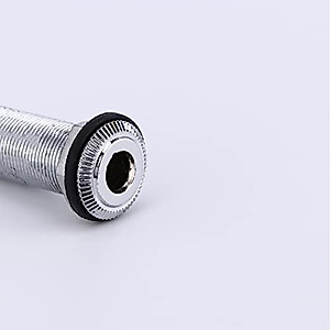 ERINGOGO 2pcs Plug- in Socket for Acoustic End Electric Bass Practical Endpin Input Pin Output Guitar Jack Plug Silver Tube- type