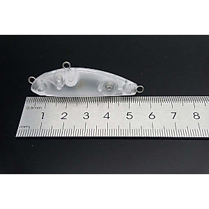 10PCS Unpainted 5.6cm 4g Pencilbait Popper lipless Blanks with Free 3D Fishing Eye Crankbait Baits Simulation Blank Body Clear Hard Clear Minnowbait Topwater Freshwater DIY Lure kit 8324