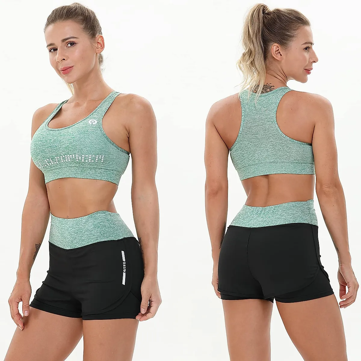 JULY'S SONG Workout Set for Women 5 PCS Matching Set Exercise Clothes Yoga Running Outfits