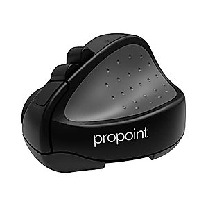 Swiftpoint ProPoint Wireless Ergonomic Mouse, Powerpoint Presentation Clicker & Laser Pointer, Bluetooth Rechargeable for Laptops & iPads, Portable Mini Travel Design (Black)