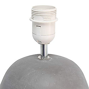 Simple Designs LT2058-BLK Round Concrete Table Lamp, Black 10.25"L x 10.25"W x 16.5"H