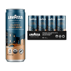 Lavazza medium roast Organic Classic Cold Brew Coffee - (8 Fluid Ounce - Pack of 12)