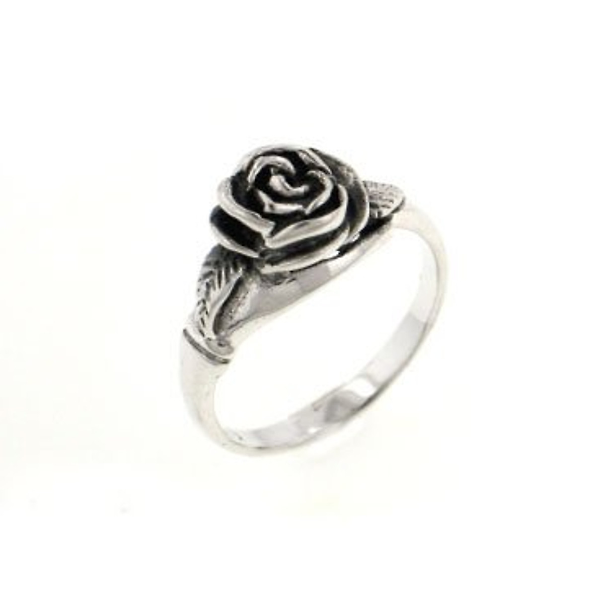 Small Sterling Silver Detailed Rose Flower Ring Size 12(Sizes 3,4,5,6,7,8,9,10,11,12)