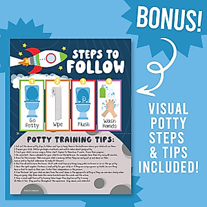 Space Sticker Chart for Kids Potty Training Chart for Toddlers Boys - Potty Chart for Girls with Stickers, Potty Training Sticker Chart for Girls Potty, Potty Chart for Boys with Stickers