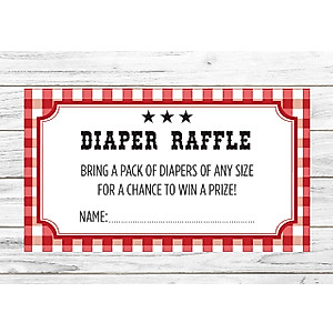 BBQ Baby-Q Diaper Raffle Baby Shower Cards - 24 count