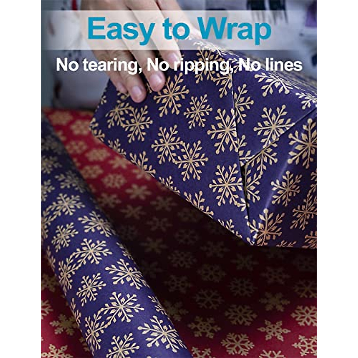 TOYPOPOR Christmas Wrapping Paper Roll 17in x 100ft (44CM x 30M), Eco-Friendly Recyclable Kraft Paper for Kids Boys Girls Man Women Gifts, Presents, Arts & Crafts, Traditional Festive Design