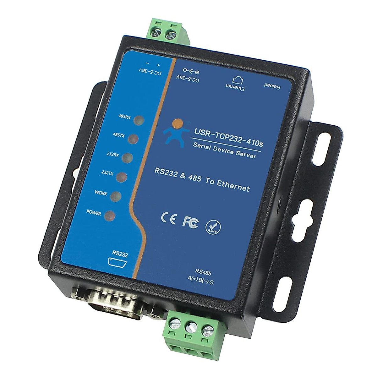 PUSR Usr-Tcp232-410S Server RS232 / RS485 Serial to Ethernet Adapter TCP/IP Converter Supports DHCP/DNS