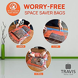Vacuum Packing Bags for Travel - No Vacuum Reusable Large Sealed Space & Storage Saver Compression Packing, 2 Pack