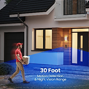 Feit Electric Doorbell Camera, Wireless Video Doorbell, 2.4 GHz WiFi, No Hub, Two-Way Audio, Motion Detection, Night Vision, 1080p HD, Micro SD Card Storage, Hardwired, CAM/Door/WiFi