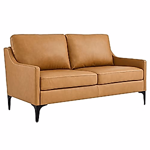 Modway Corland Upholstered Leather, Loveseat, Tan