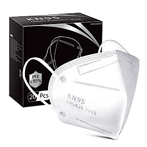 Hotodeal KN95 Face Mask 20 PCS,5 Layers Cup Dust Mask Against PM2.5 from Fire Smoke, Dust, for Men, Women, Essential Workers(White)