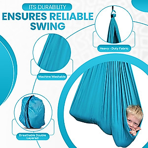 Sensory Swing for Kids | 360° Hardware Indoor | Therapy Tool for Special Needs Snuggle Grey Cuddle Hammock Gray Swing | for Children with Autism, ADHD, Aspergers, Sensory Integration