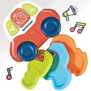 Baby Musical Toys 0-6 Months Rattle and Sing Toys 9-12 Months Baby Car Keychain Light up Teething Toy Infant Musical Toys for Babies 6-12 Months Newborn Music Sensory Toy Birthday Easter Baby Gifts