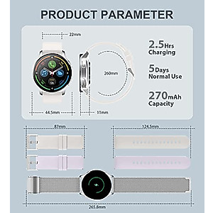 Smart Watch for Women (Answer/Make Call), Fitness Tracker for Android and iOS Phones Waterproof Smartwatch with 1.32" HD Full Touch Screen AI Voice Control Heart Rate Sleep Monitor Pedometer, Silver