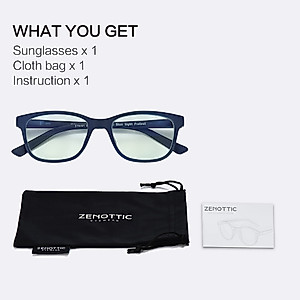 ZENOTTIC Kids Blue Light Blocking Glasses Anti Glare Lens Lightweight Frame Computer Eyeglasses for Boys and Girls(Blue)