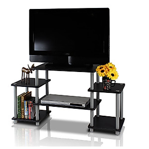 Furinno Turn-N-Tube No Tools Entertainment Center Black/Grey