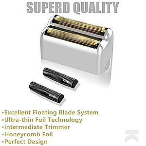 Kepouse Metal Cutters and Shaver Replacement Foil compatible with BaBylissPRO Double FXFS2/FXFS2G Metal shaver foil replacement 2Pack,Silver