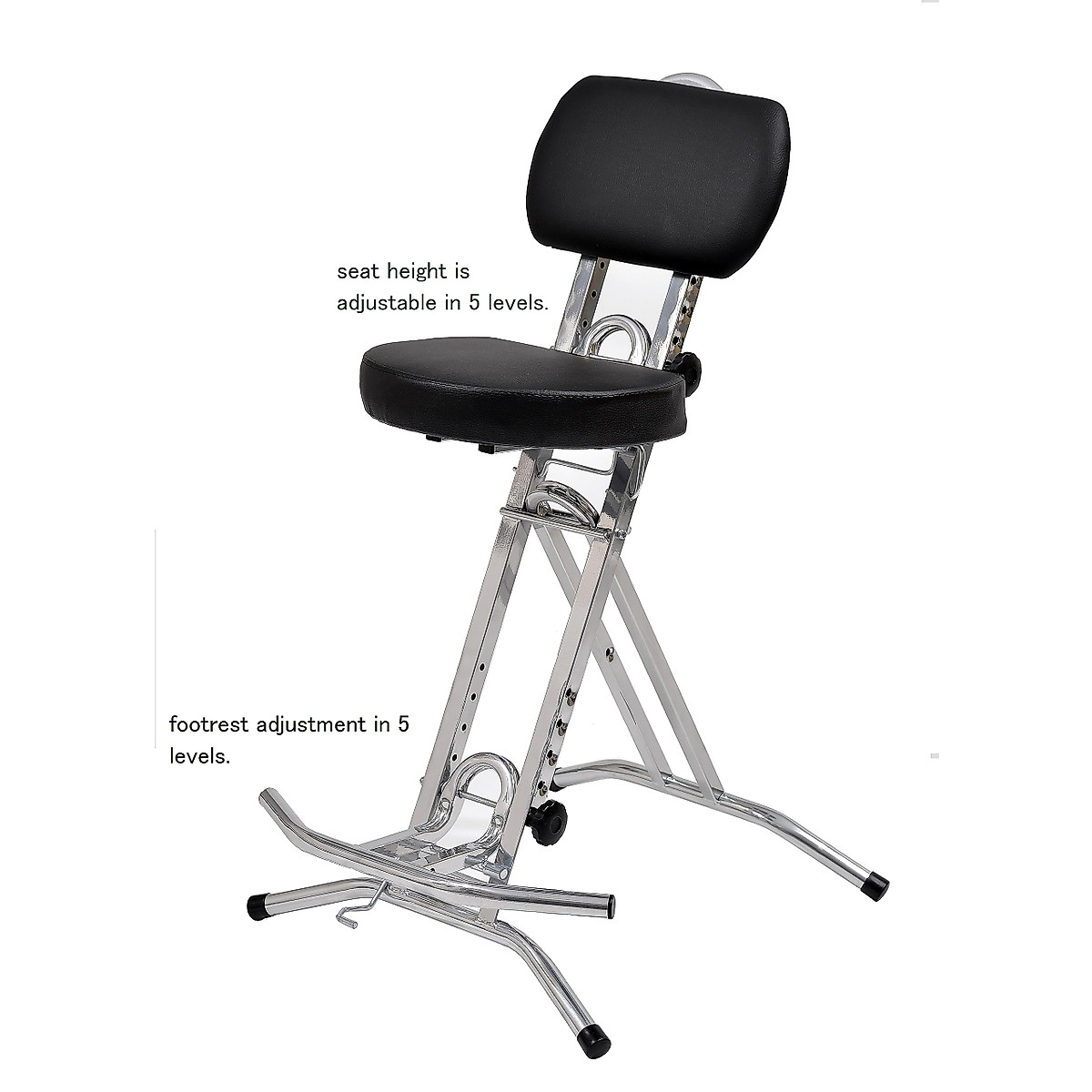 Libedor Height Sit Stand Stool Bench Standing aid Frame Colour Silver & Black Loads up to 300 Lbs