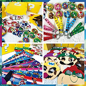 coayhel 115 PCS Birthday Party Favor Supplies, Birthday Party Decorations Set Includes 50 Stickers, 15 Slap Bracelets, 10 Bracelets, 10 Button Pins, 10 Key chains, 10 Box, 10 Mask, mmfavor2024