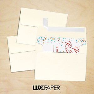 LUXPaper A2 Invitation Envelopes | Peel & Press | 4 3/8" x 5 3/4" | Champagne Metallic | 80lb. Text | 50 Qty
