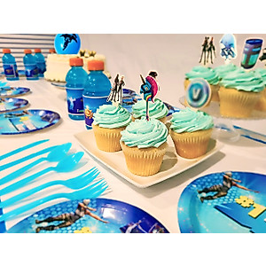 Gaming Party Supplies Birthday Decoration Set 142 Pack - Balloons, Toppers, Bottle Stickers Labels, Stickers, Wall Poster, Banner Video Game Themed & More