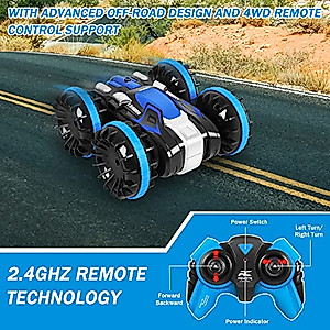 PECMPO Water and Land RC Car for Kids-2.4GHz Remote Control Boat Waterproof RC Monster Truck Stunt Car 4WD RC Vehicle-Toys Gift for 6-12 Year Old Boys Girls Teen