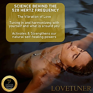 LOVETUNER Meditation Tuning Necklace 528 hz Frequency of Love | Mindfulness Device for Anxiety & Stress Relief (Waxed Cord Bronze)