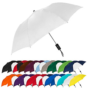 The Spectrum Popular Style 42" Automatic Open Compact Travel Umbrella for Rain, Wind & Sun, Sturdy Lightweight Small Portable Stick Umbrella for Men and Women, White