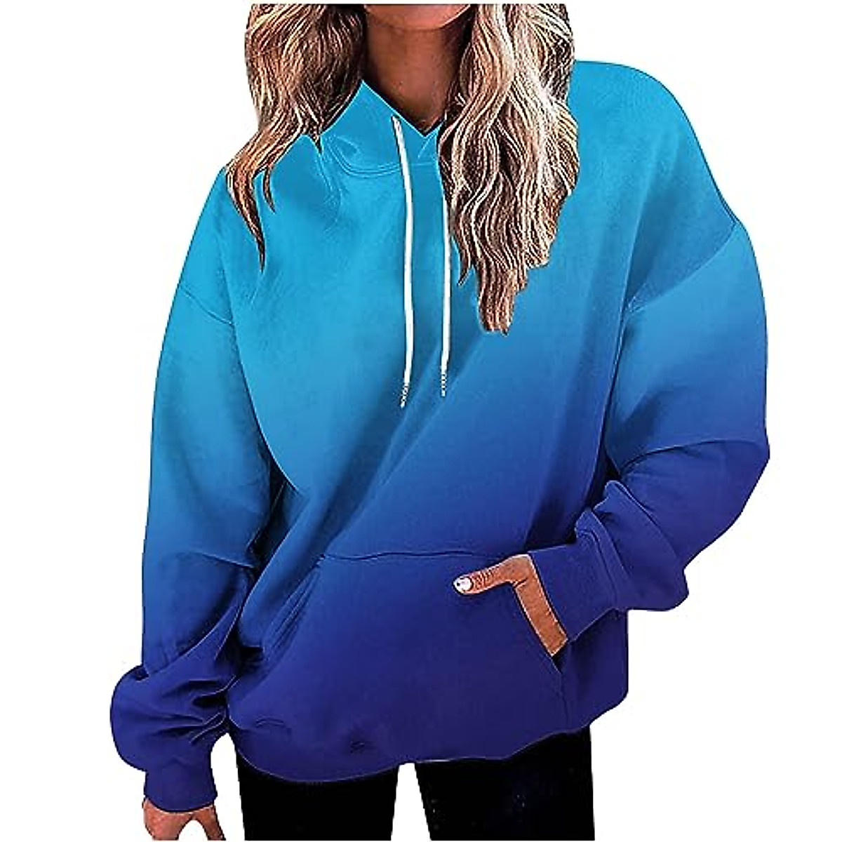 Lightning Deals of Today Makeup Prime Deals Fall Sweatshirts for Women Loose Fit Casual Drawstring Pullover Long Sleeve Teen Girls Y2k Hoodie with Pocket Holiday Tops for Women