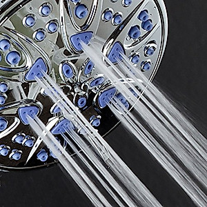 AquaDance Antimicrobial – Anti-Clog High-Pressure 6-Setting Shower Head with Nozzle Protection from Growth of Mold, Mildew & Bacteria for Stronger Shower! 4" Sunset Blue