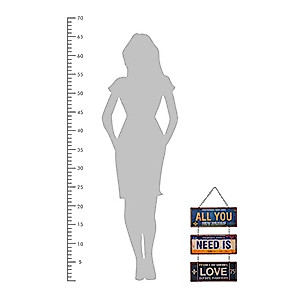 NIKKY HOME All You Need is Love Metal Antique Wall Art Hanging Sign Plaque 70s Room Decor 12.01 x 0.2 x 23.82 Inches